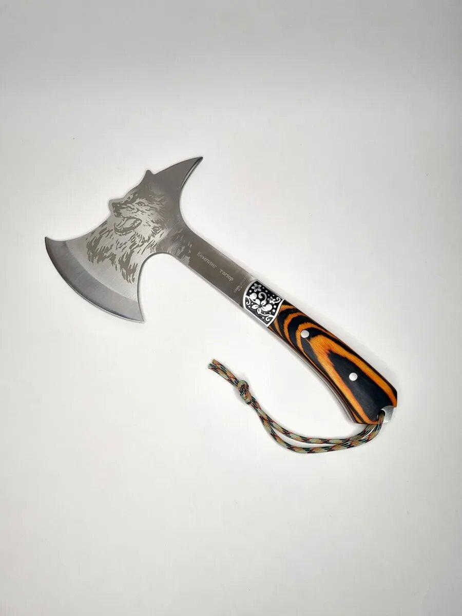 Кемпинг топор Волк туристический из стали 65х13