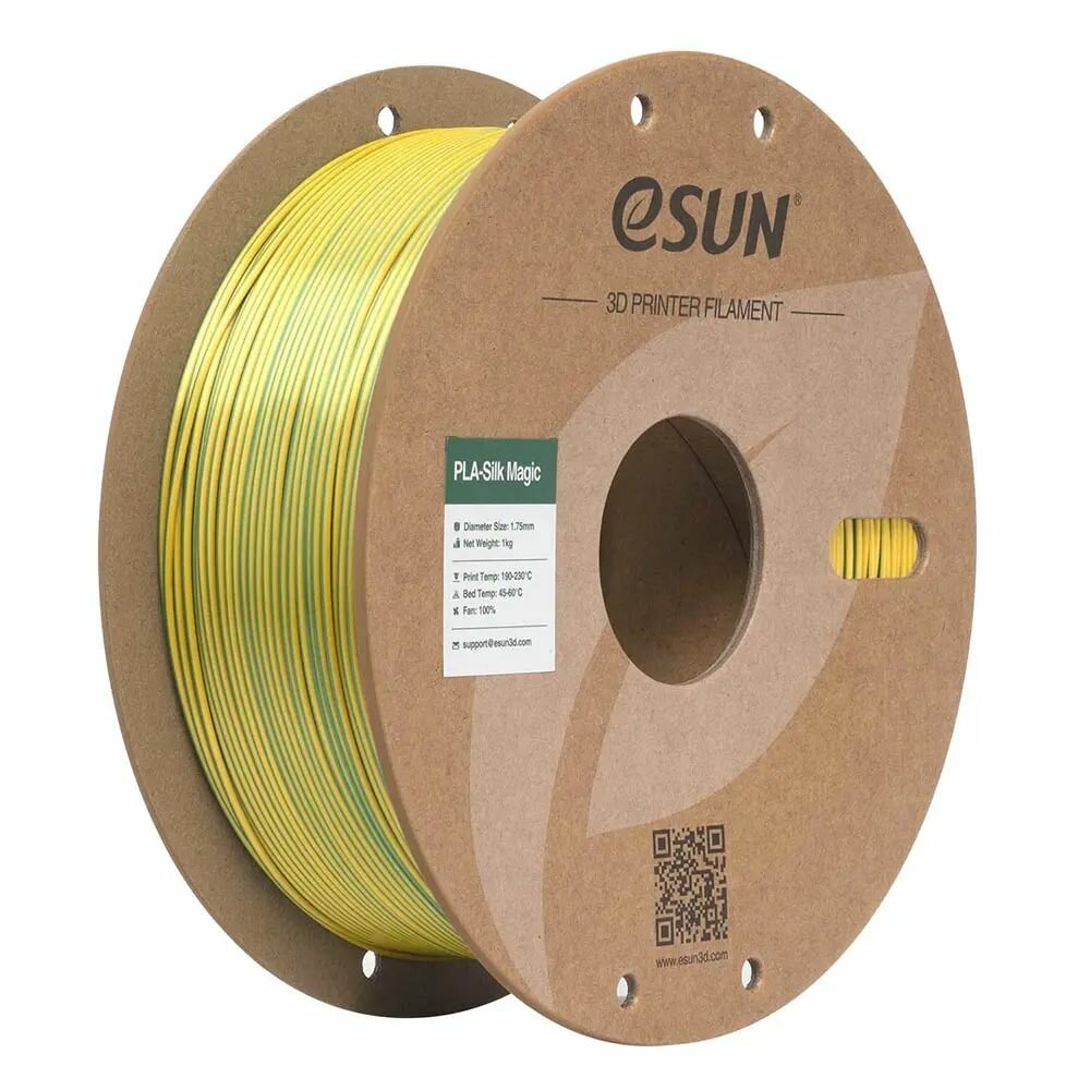 Филамент eSUN Silk-PLA Magic для 3D принтера, Зеленое золото 1 кг.