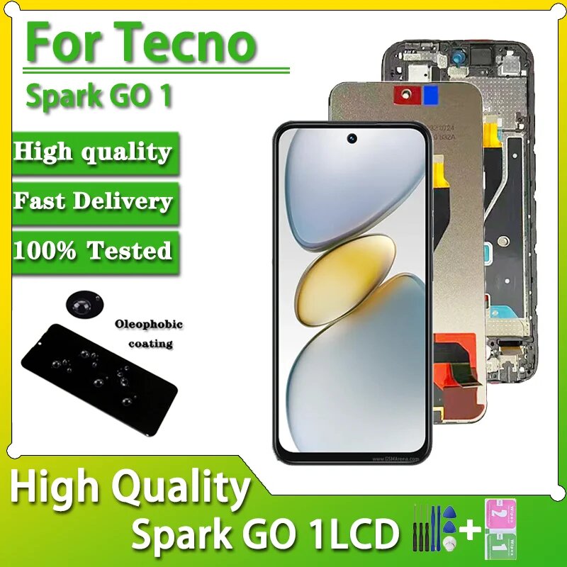 Дисплей для Tecno Spark Go 1 Black с рамкой