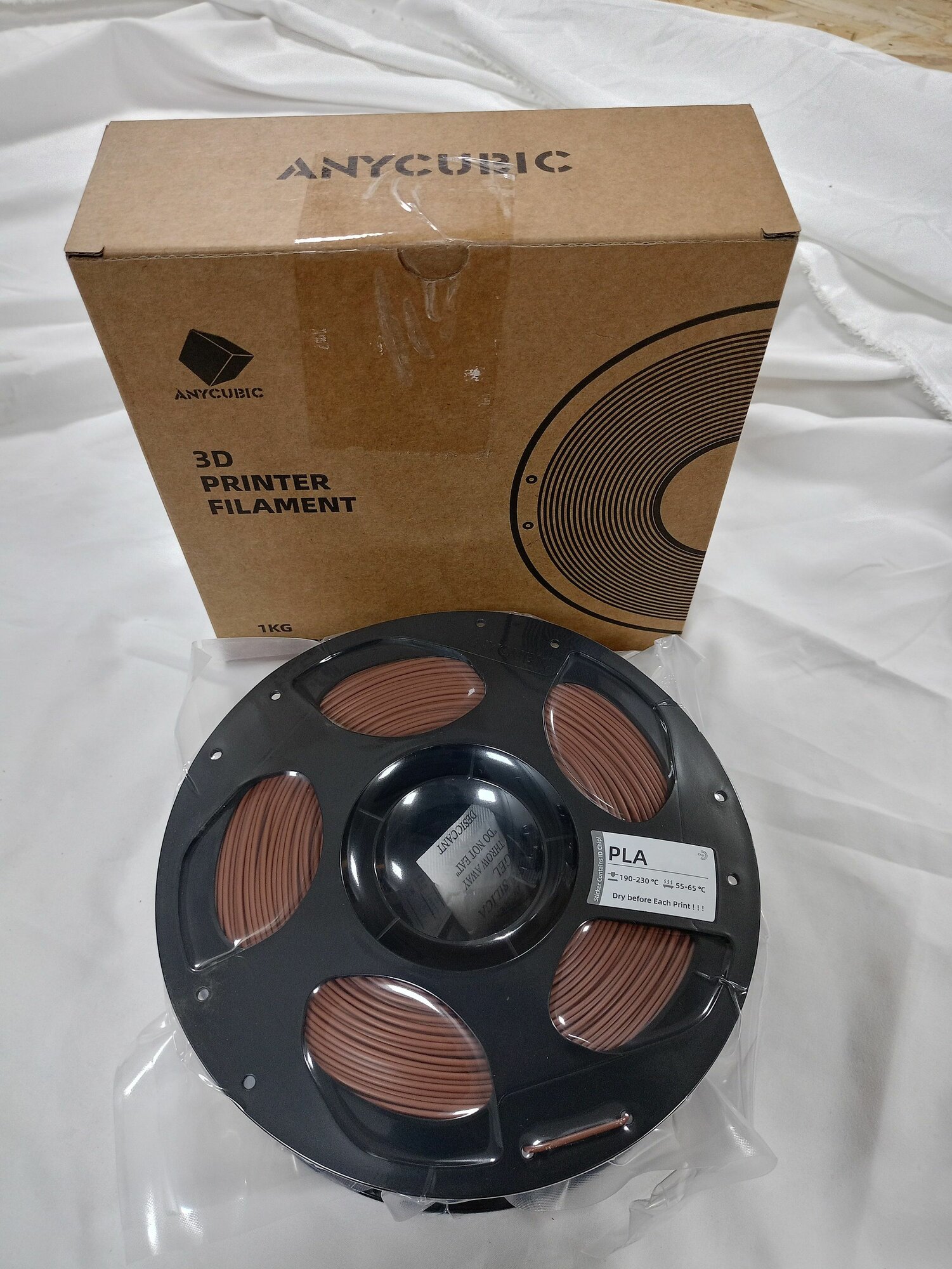 Филамент Anycubic PLA пластик для 3D принтера - коричневый (bronze) 1кг (1.75мм)