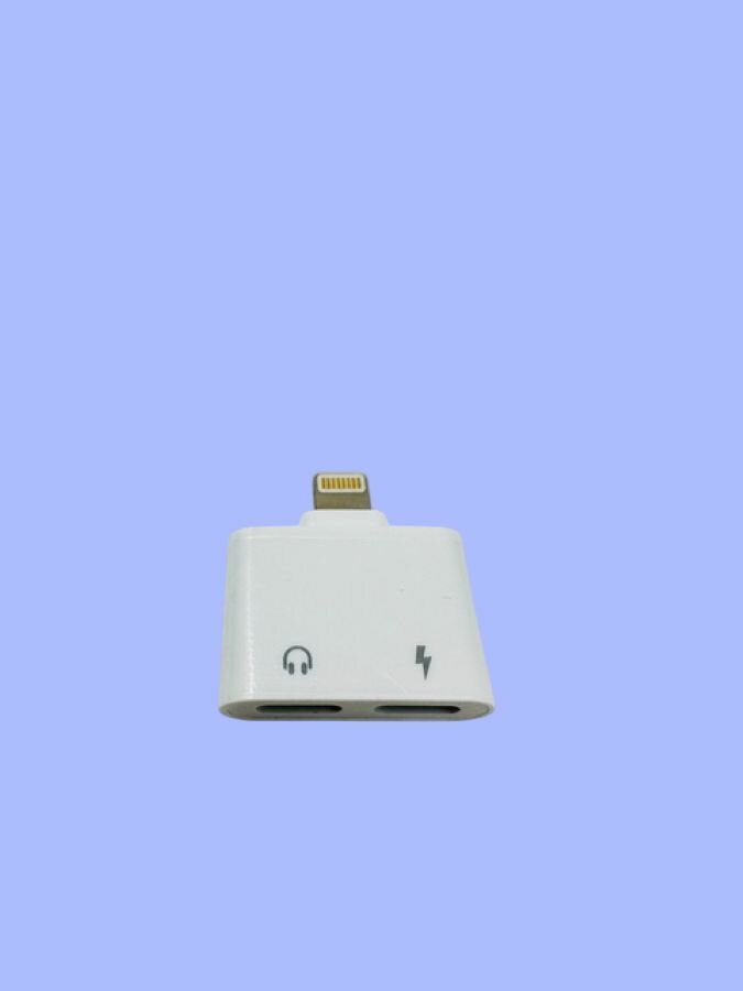 Переходник 2в1 Lightning 2х8 pin для зарядки и наушников цвет белый