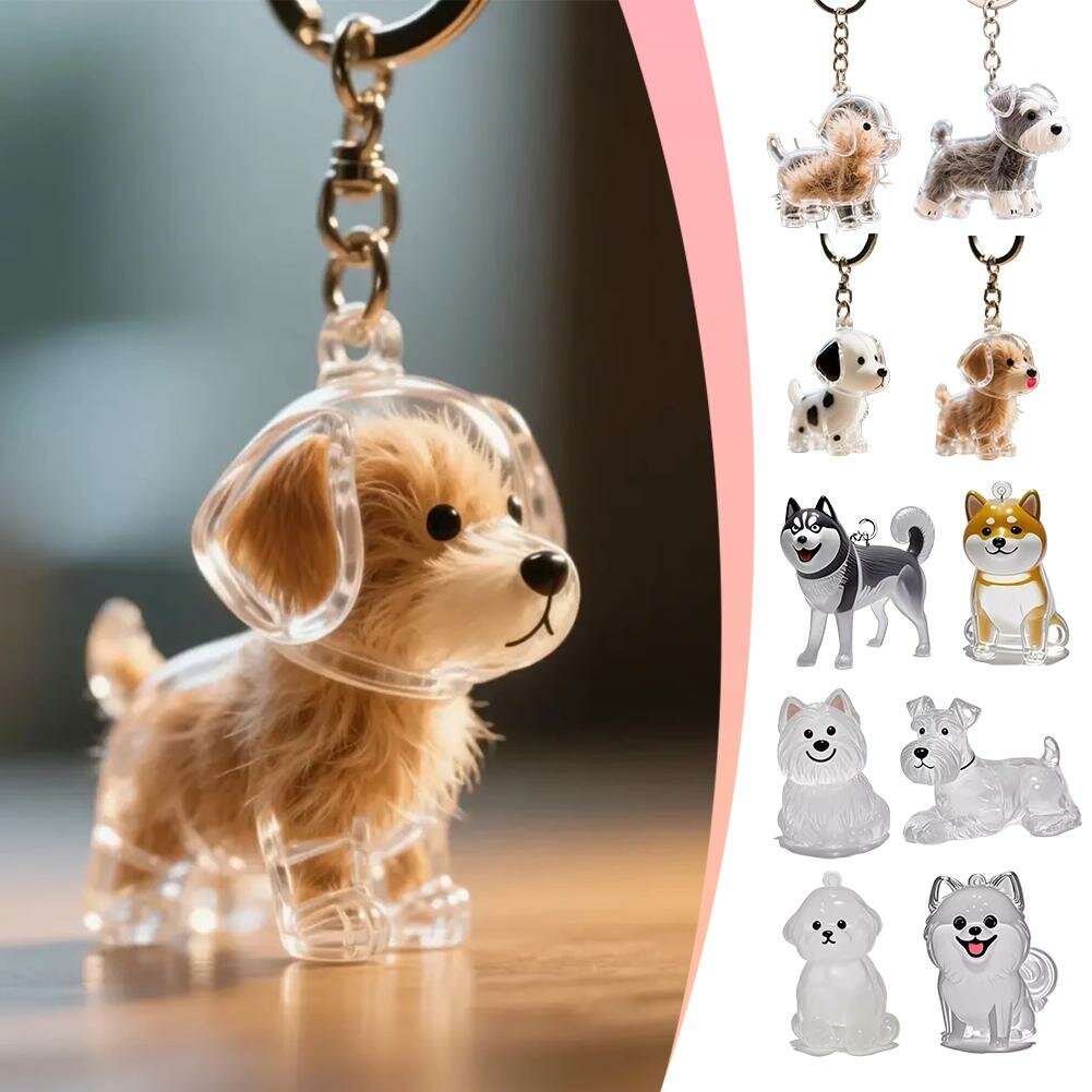 Creative Cute Dog Hair Storage Box Pet Hair Collection Hanging Dogag Pet Keychain Grooming Hair C7M2