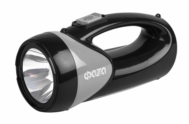 Фонарь аккумуляторный универсальный AccuF8-L1W/L12-bk 1Вт 100лм + боков. панель 12х0.5Вт 110лм аккум. 0.9А. ч ЗУ: 220В/12В IP20 черн. ФАZА 5008908