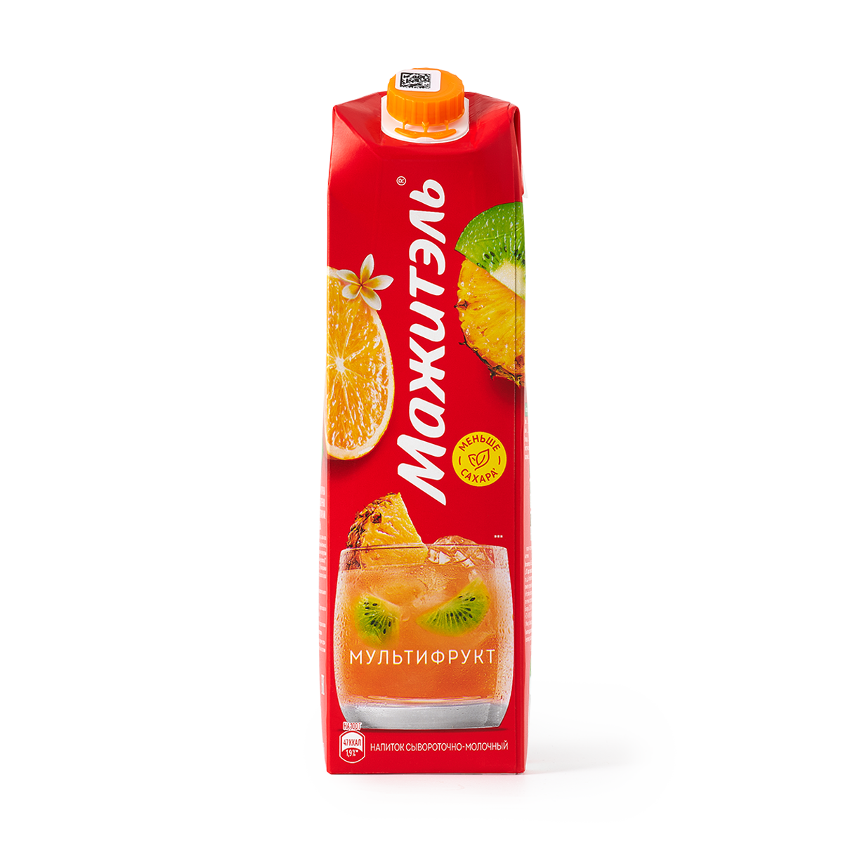 Напиток Мажитэль "Мультифрукт", сывороточный, с витаминами, 905 мл