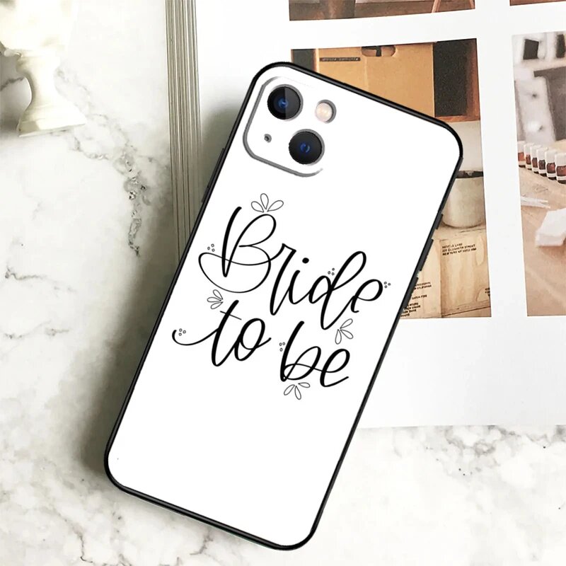 Чехол для iPhone 15 Pro Max Белый "Bride to be"
