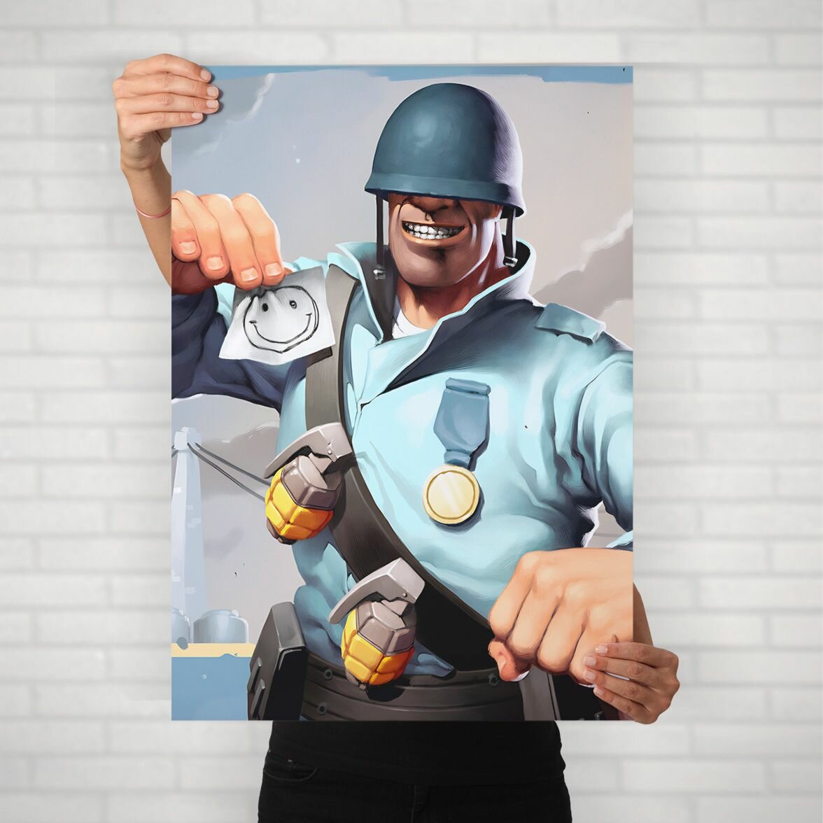 Плакат на стену для интерьера Team Fortress 2 (Солдат 9) - Постер по игре формата А1 (60x84 см)