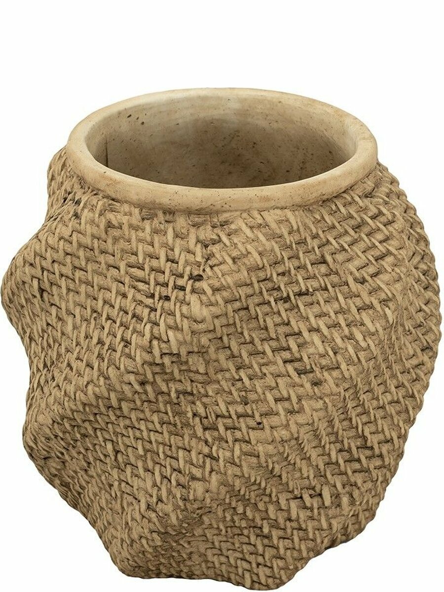 Кашпо Glasar C8402, настольное, для дома, цемент, без дренажа, коричневое, 26x25x26 см
