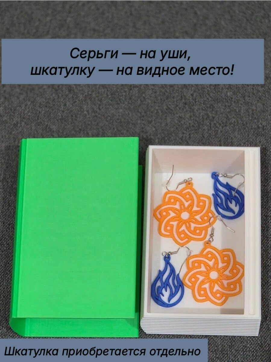 Серьги, синий — фото 1