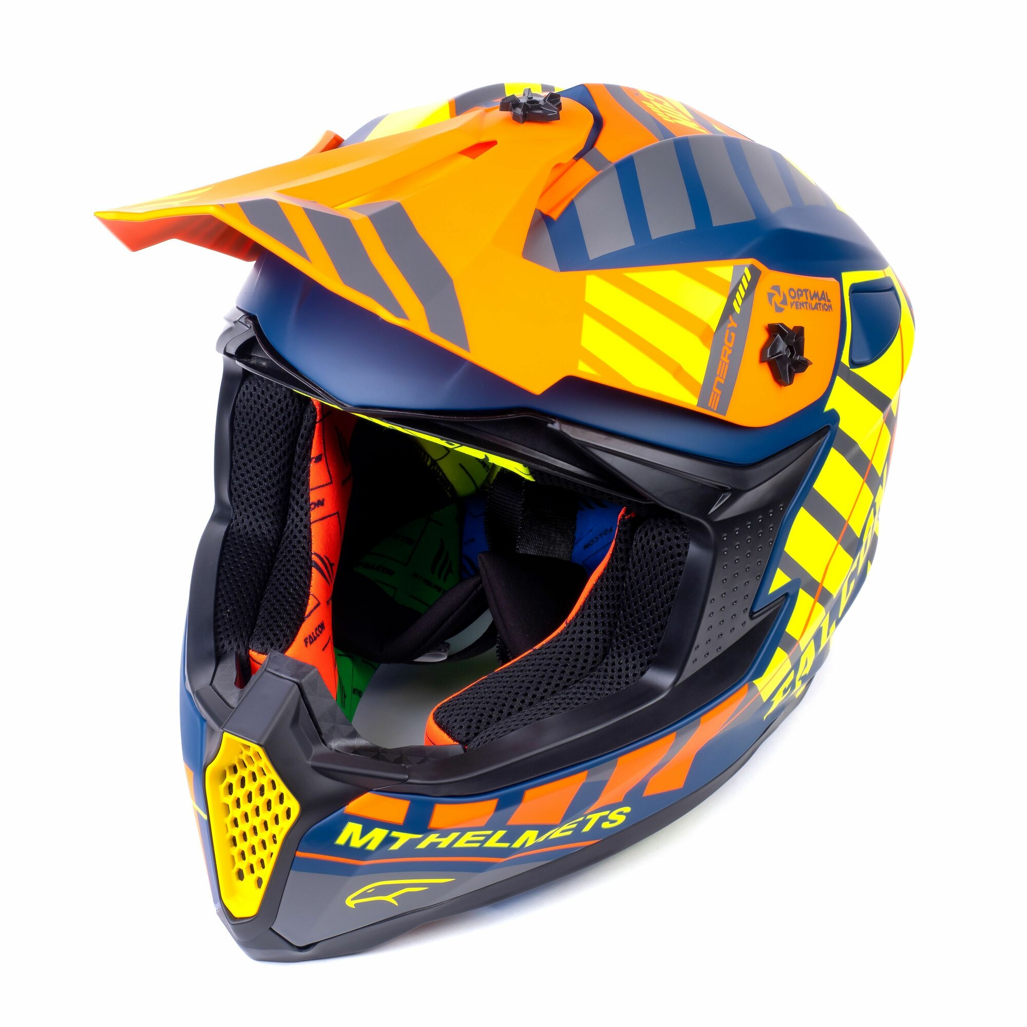 Шлем кроссовый ( мотошлем эндуро ) MT FALCON Energy B3 (XS, Matt Fluo Yellow)