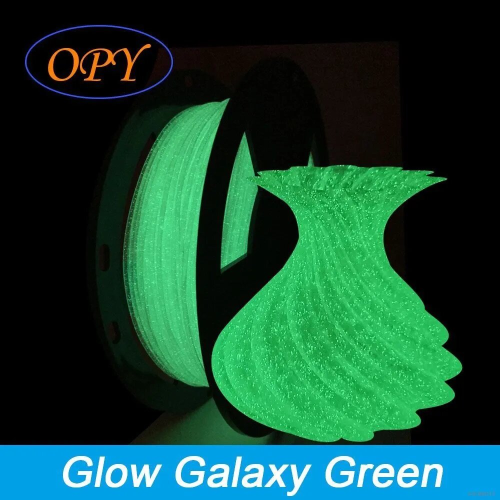 OPY 3D-ручка с PLA-пластиком Glow Galaxy Green: Аксессуар для творчества, 0.4 мм сопло