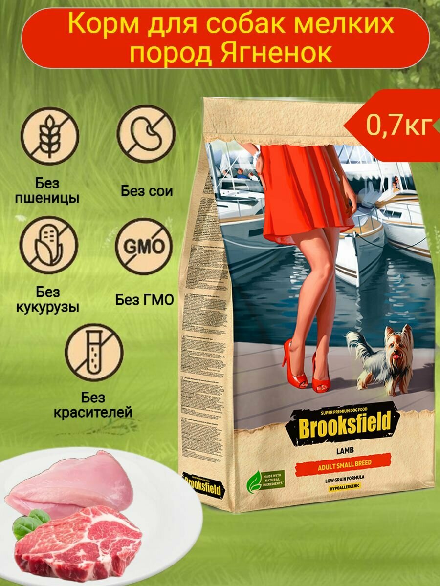 Корм для собак сухой мелких пород 700г BROOKSFIELD Ягнёнок/Рис
