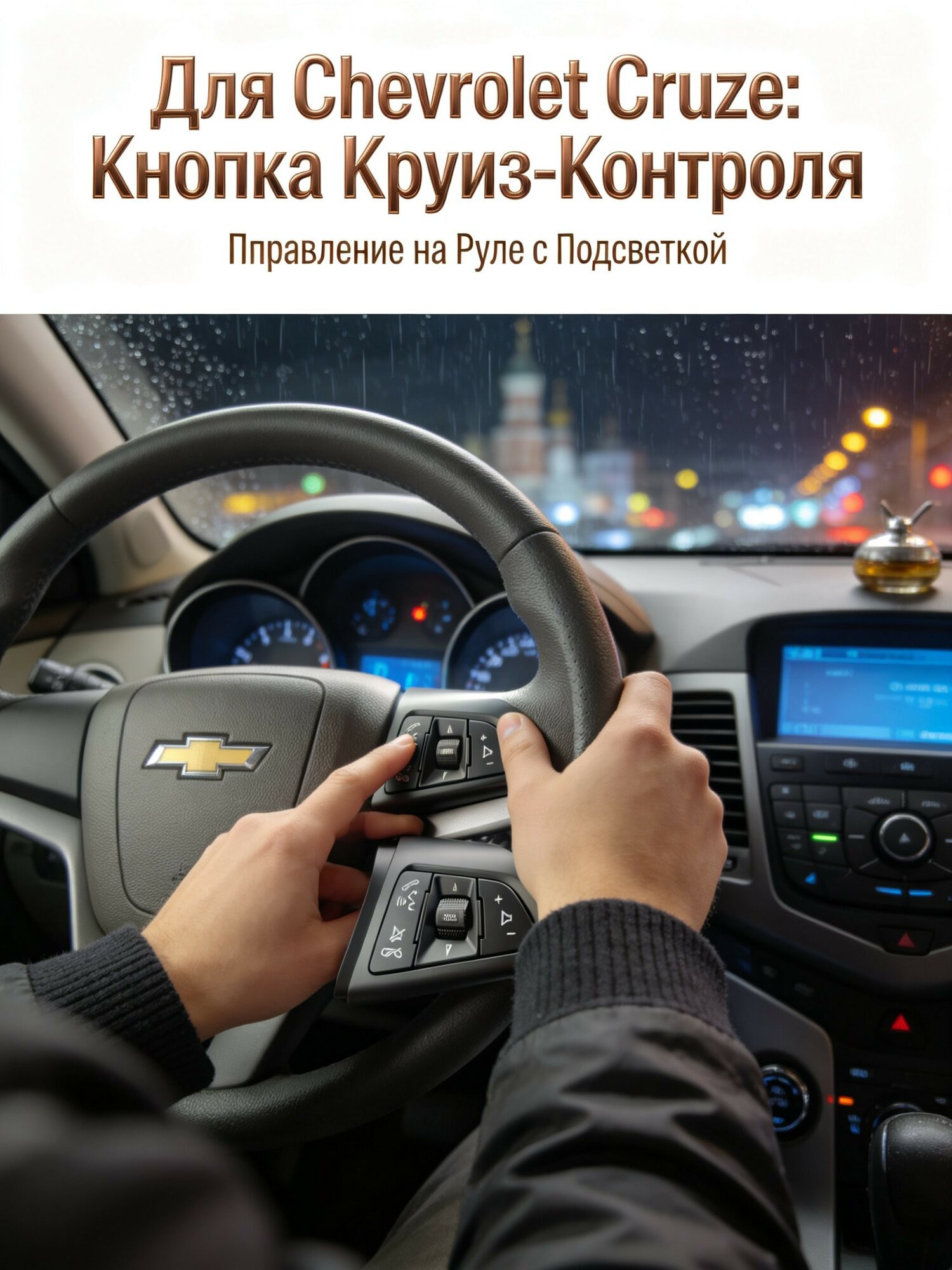 Кнопка на рулевое колесо, переключатель круиз-контроля с синей подсветкой для Chevrolet Cruze 2009-2014 96892140 96892135
