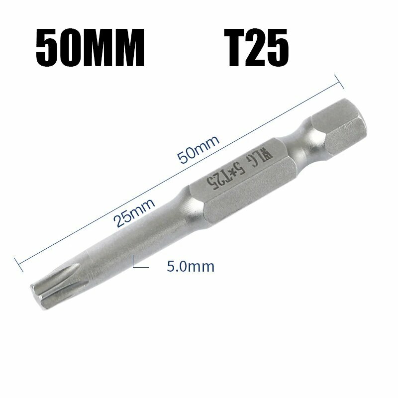 1 шт, 50/65/75 мм T3-T40, твердая отвертка Torx, шестигранный хвостовик, магнитная пакетная головка, защищенная от несанкционированного доступа, защитная дрель, плоская отвертка Torx