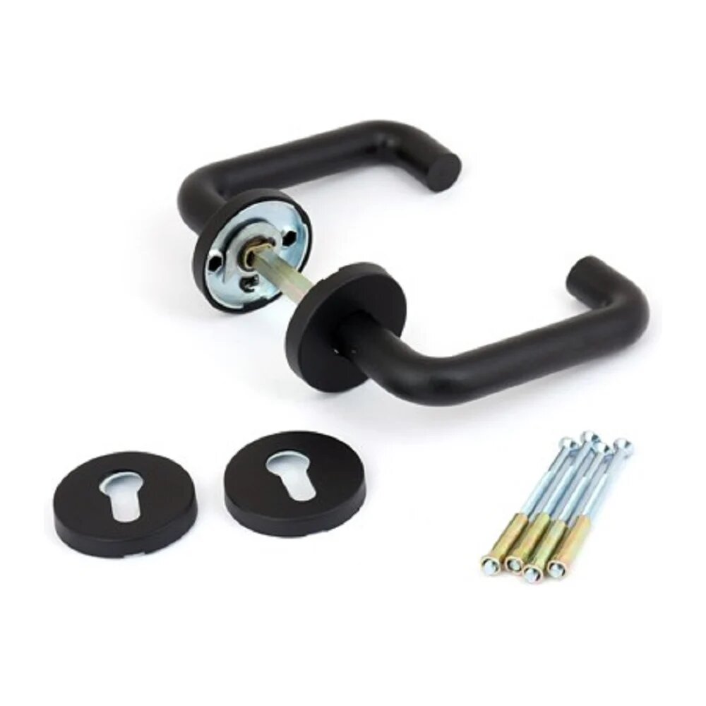 Раздельные ручки Apecs H-0203-BL DP-C-02 20373, пластиковый, оцинкованная сталь, для межкомнатных дверей
