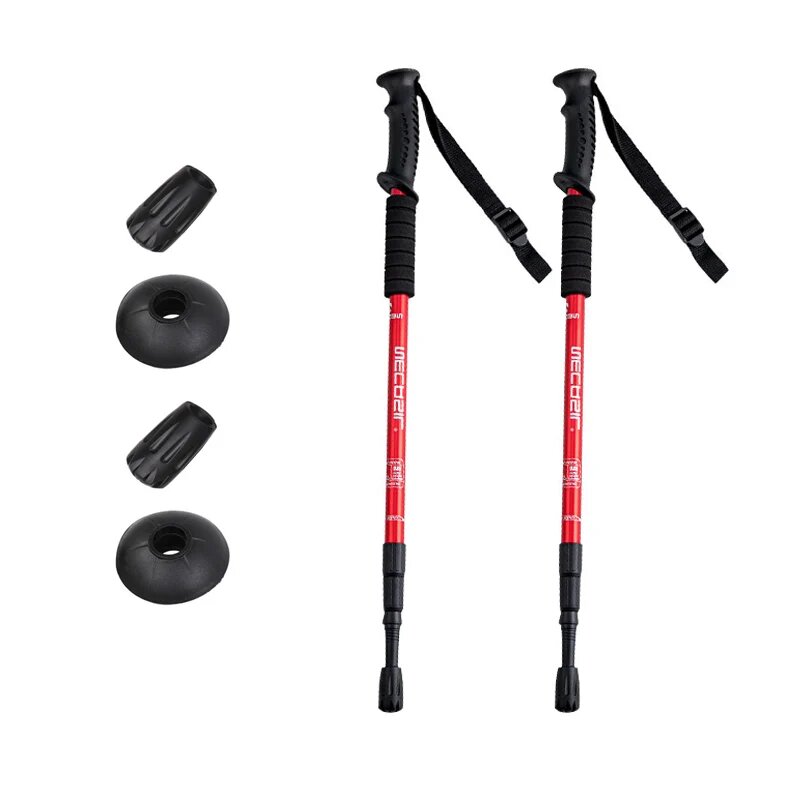 Телескопические трекинговые палки 2шт. Red, Black