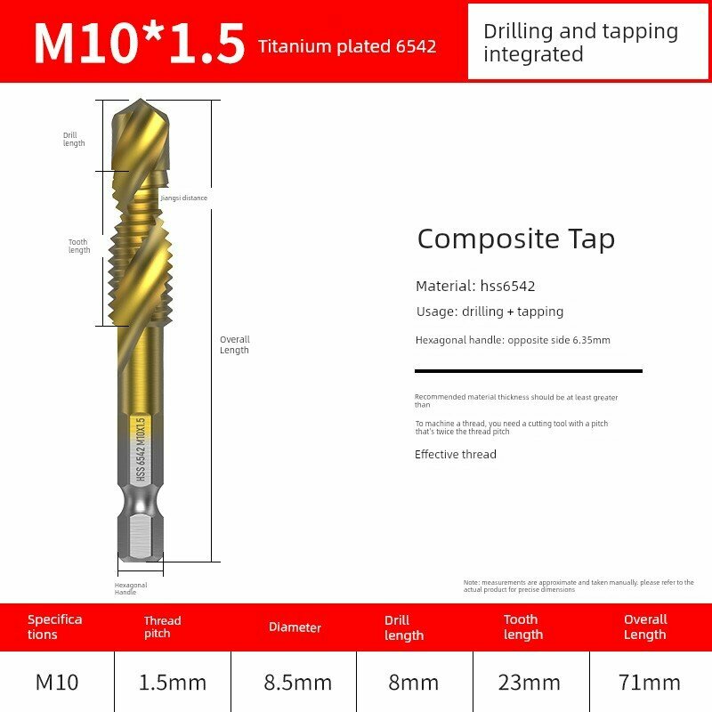 Многофункциональный станок Pupai 3-в-1 для сверления и нарезания резьбы с комбинированным резьбонарезным инструментом,