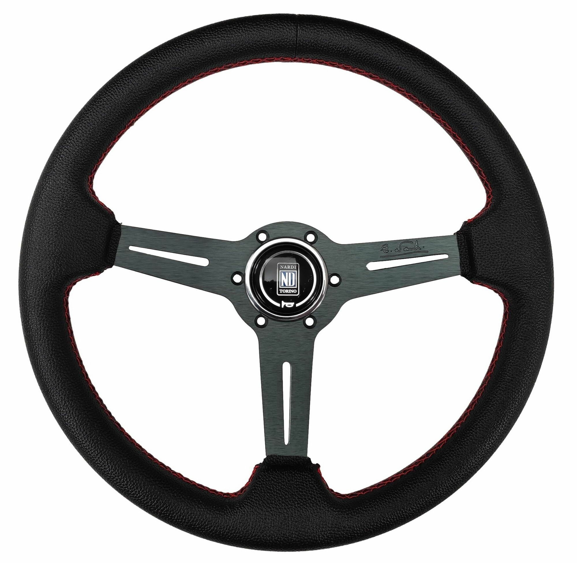 Руль Nardi style с выносом Super-lite 350мм PVC Кожа (Темно-серый)