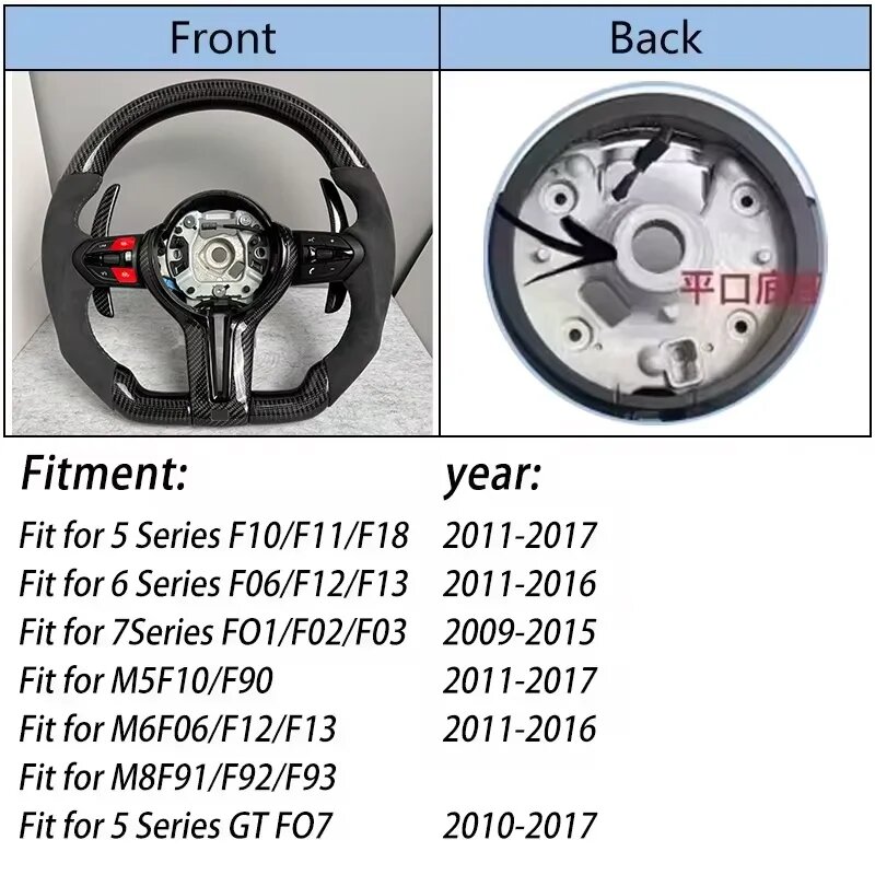 Руль BMW F10/F15/F16 из углеволокна, черный 4-M performance