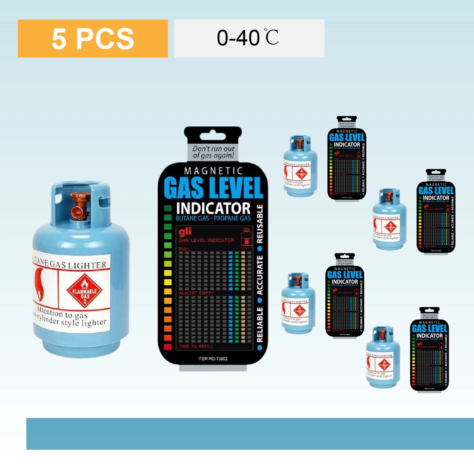 Датчик уровня газа для баллонов LPG, 5 шт.