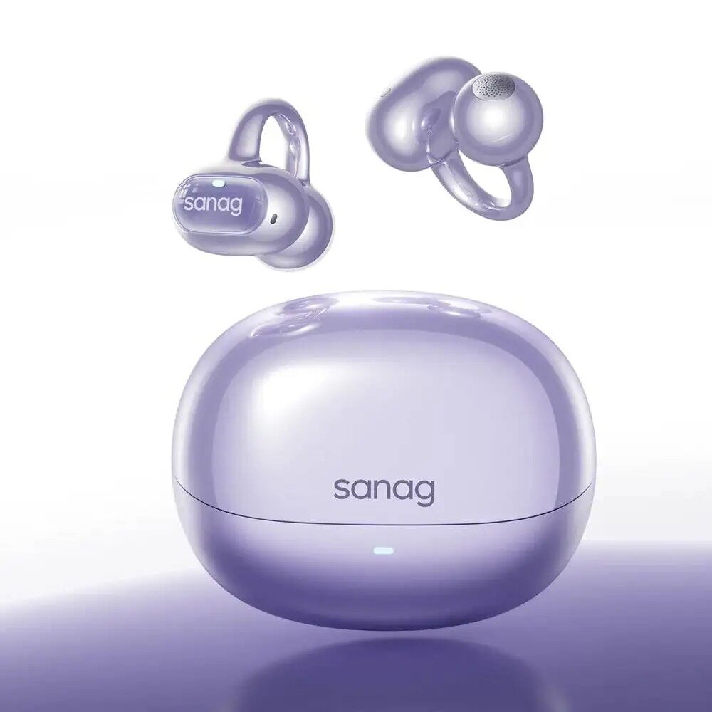 Sanag S8S Ultra Наушники с AI-переводом в стиле Bluetooth Ear Clip с низкой задержкой водонепроницаемости IP67, Purple