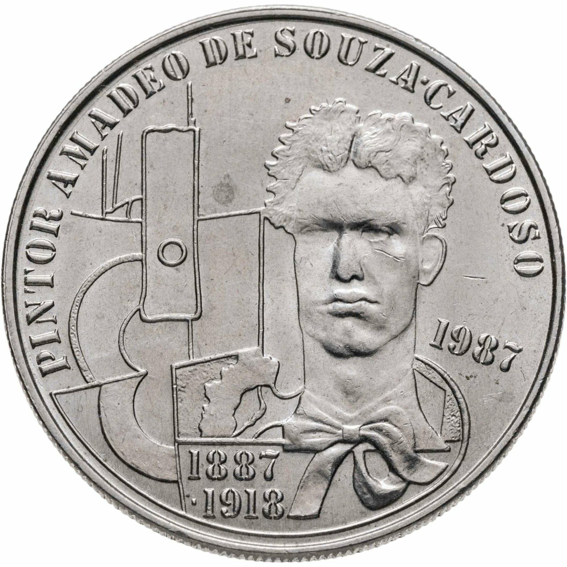 Португалия 100 эскудо escudos 1987 100 лет со дня рождения Амадеу ди Соуза-Кардозу, Мельхиор медь-никель, в сохранности AU-UNC
