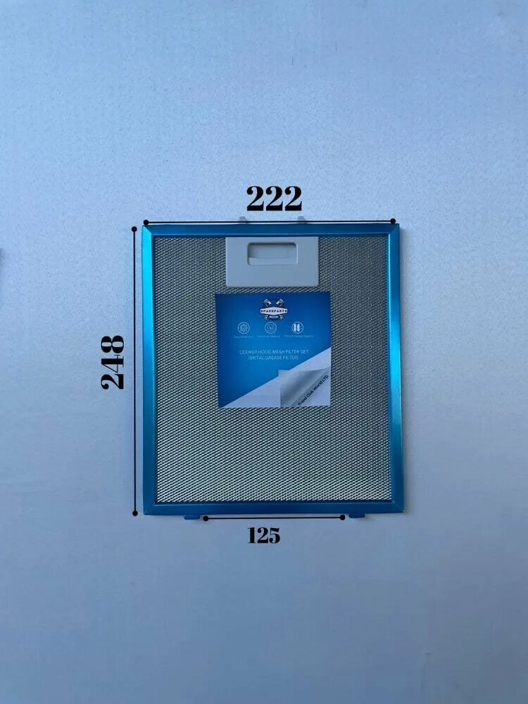 3 шт. 222x248 мм. Выхлопной фильтр, совместимый с Electrolux 50299664008 - Elica GF04MC, Масляный фильтр для вытяжного вентилятора, 22,2x24,8 CM.