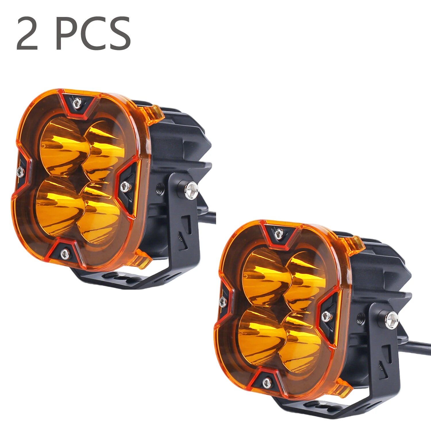 2 шт. Светодиодные фары 3" Amber light для внедорожника