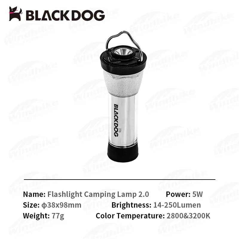 Фонарь для походов Naturehike-BLACKDOG с USB зарядкой, 3 режима, ультralегкий, водонепроницаемый, портативный фонарь-импульсник только лампа 2.0