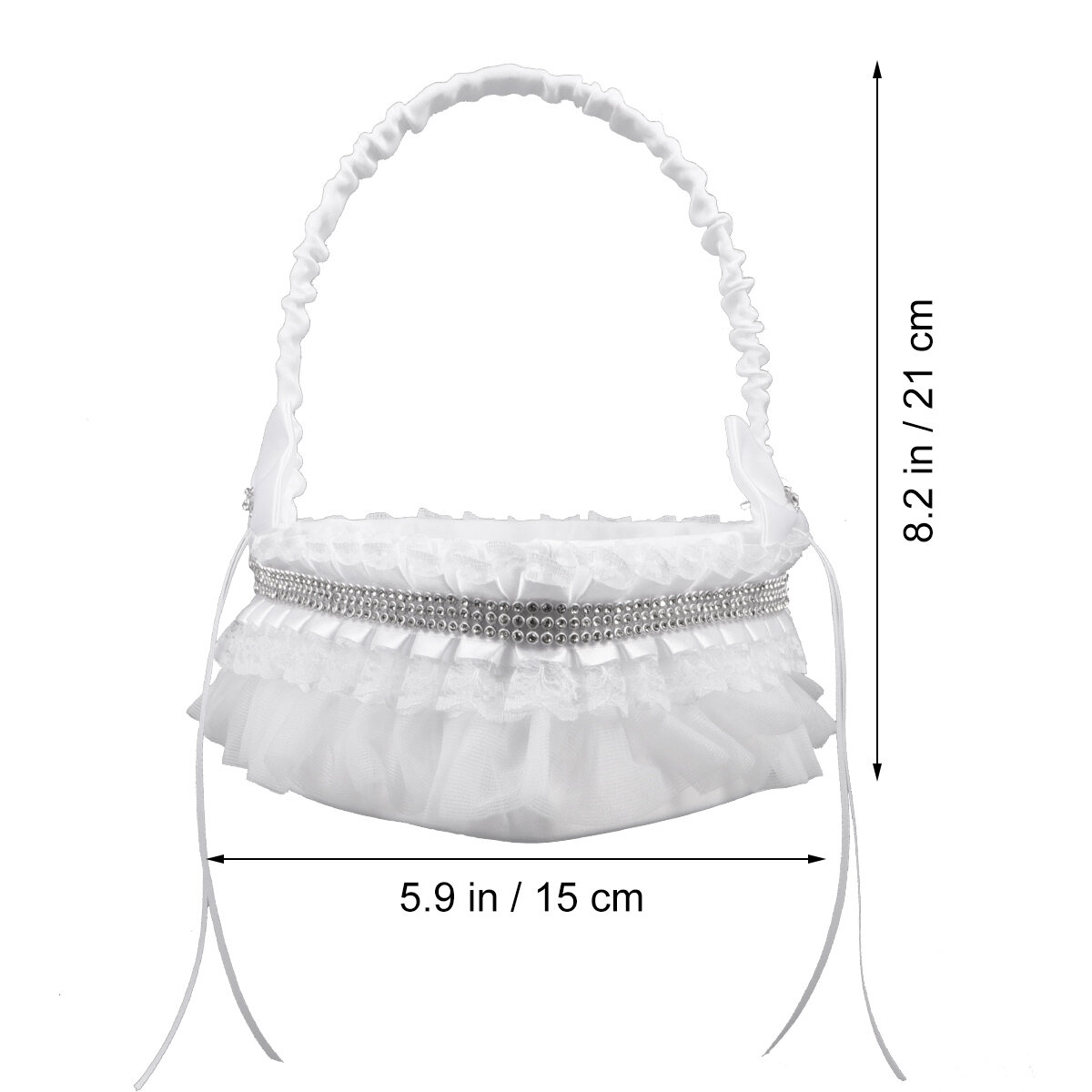 Романтическая Корзина Для Цветов В Forme Сердца С Кристаллами 15*21cm