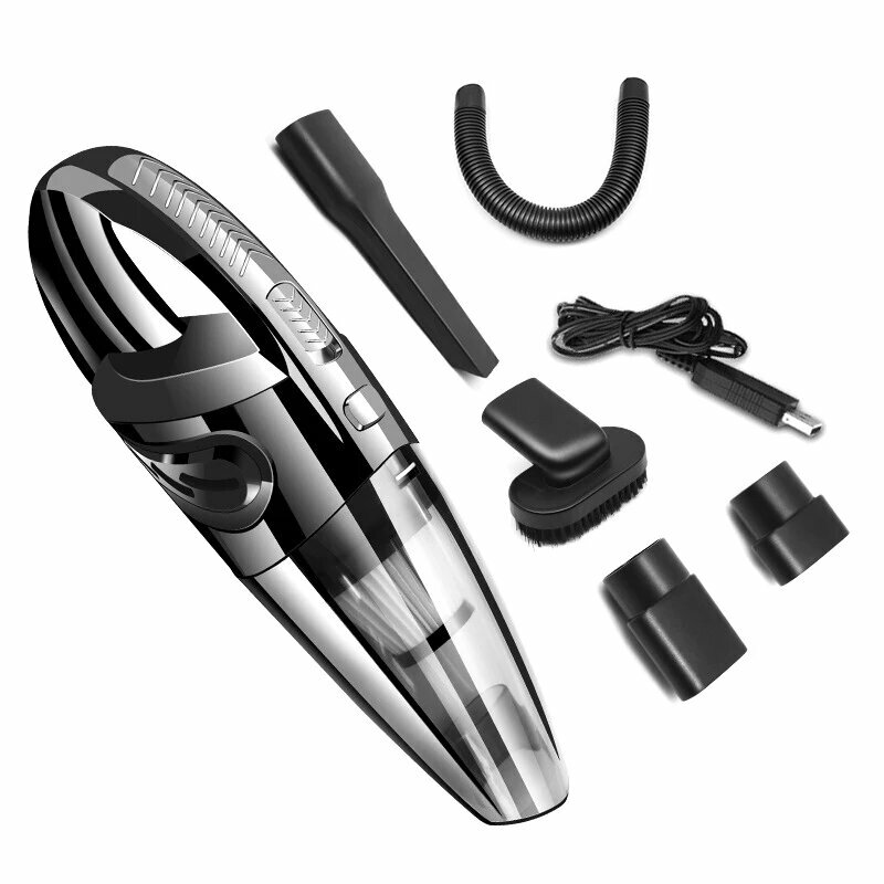 Беспроводной пылесос Gun Black с USB-зарядкой, мощная влажная и сухая уборка для дома и автомобиля