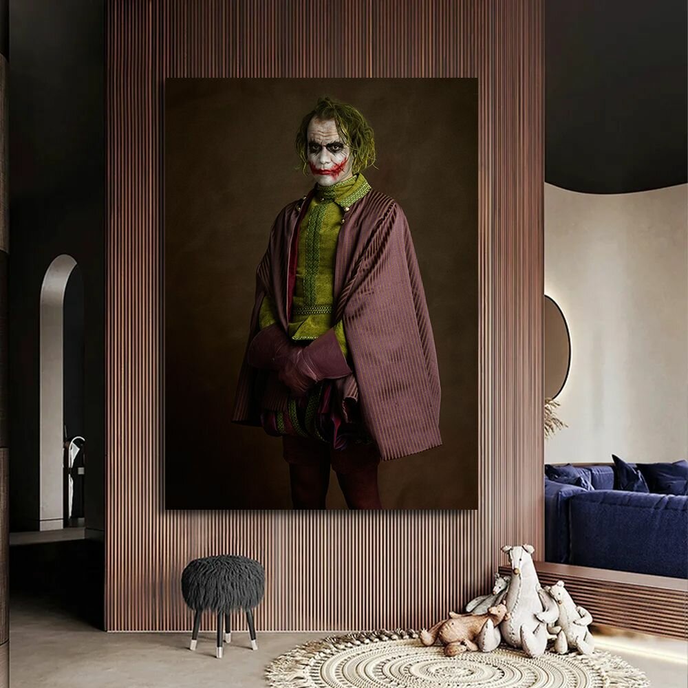 Интерьерная картина Джокер Joker, холст, на подрамнике, принт супергерои, 20x30 см