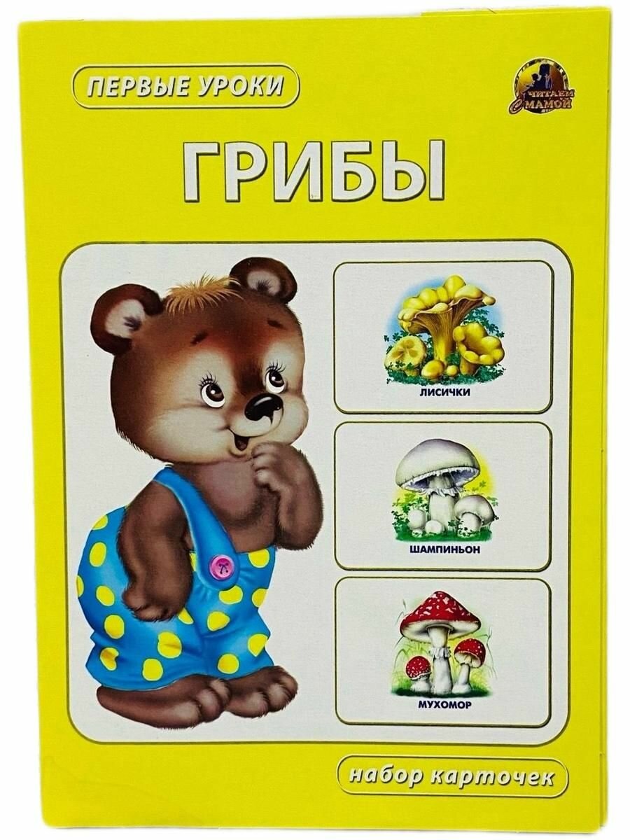 Первые уроки. Набор карточек. Грибы (Формат А5)