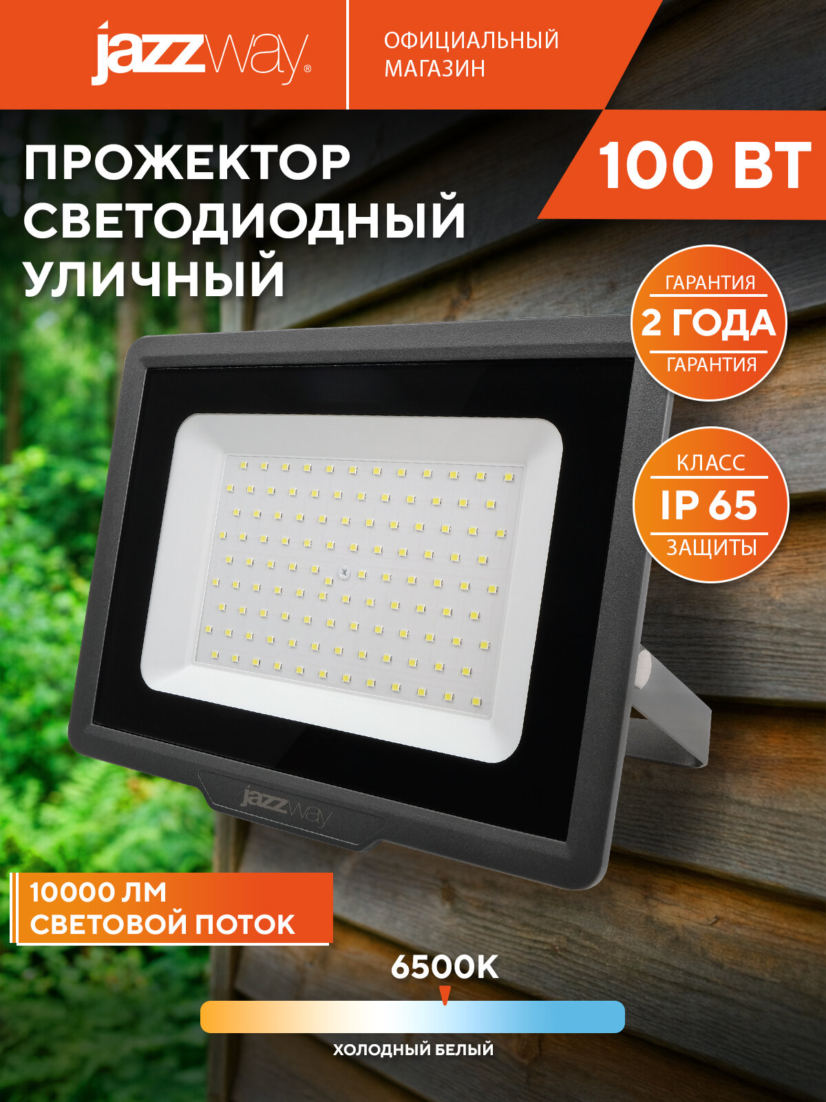 Прожектор светодиодный уличный Jazzway PFL-C3 100w 6500K