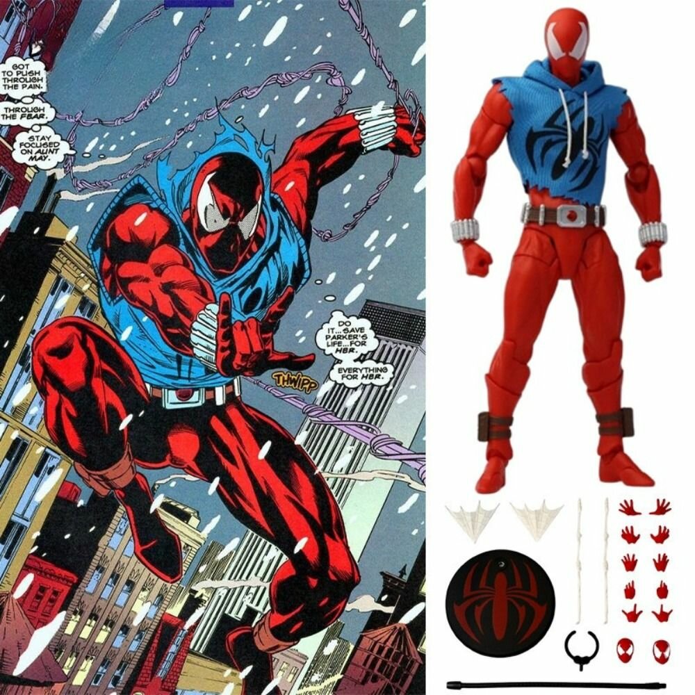 Mess Toys Scarlet Hero Scarlet Spider Man Человек-Паук Аниме Фигурка Статуи Модель