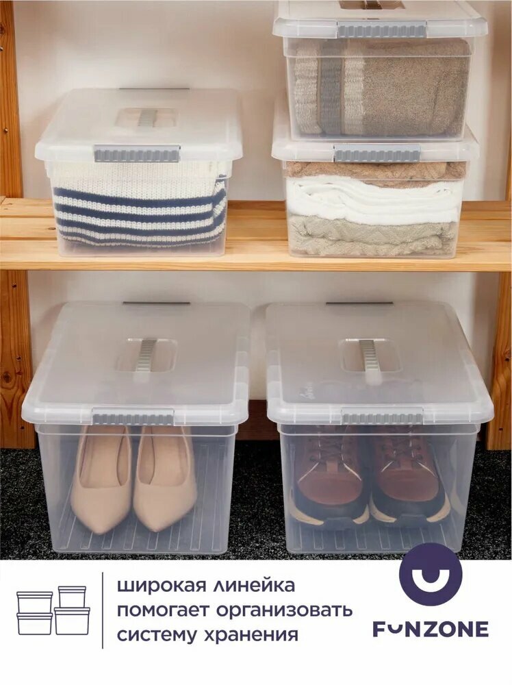 Контейнер для хранения вещей длина 40 см, ширина 28 см, высота 39 см.