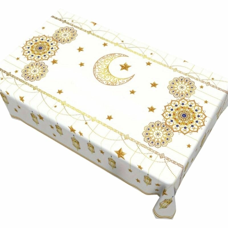 (1 шт.) Декоративная скатерть Черное золото, луна из полиэстера - 80x120 см - 2