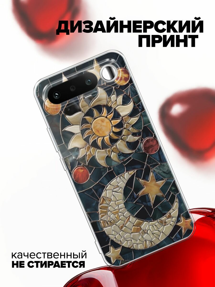 Силиконовый чехол на Realme 16 / Реалми 16 с принтом Небесный витраж — фото 1