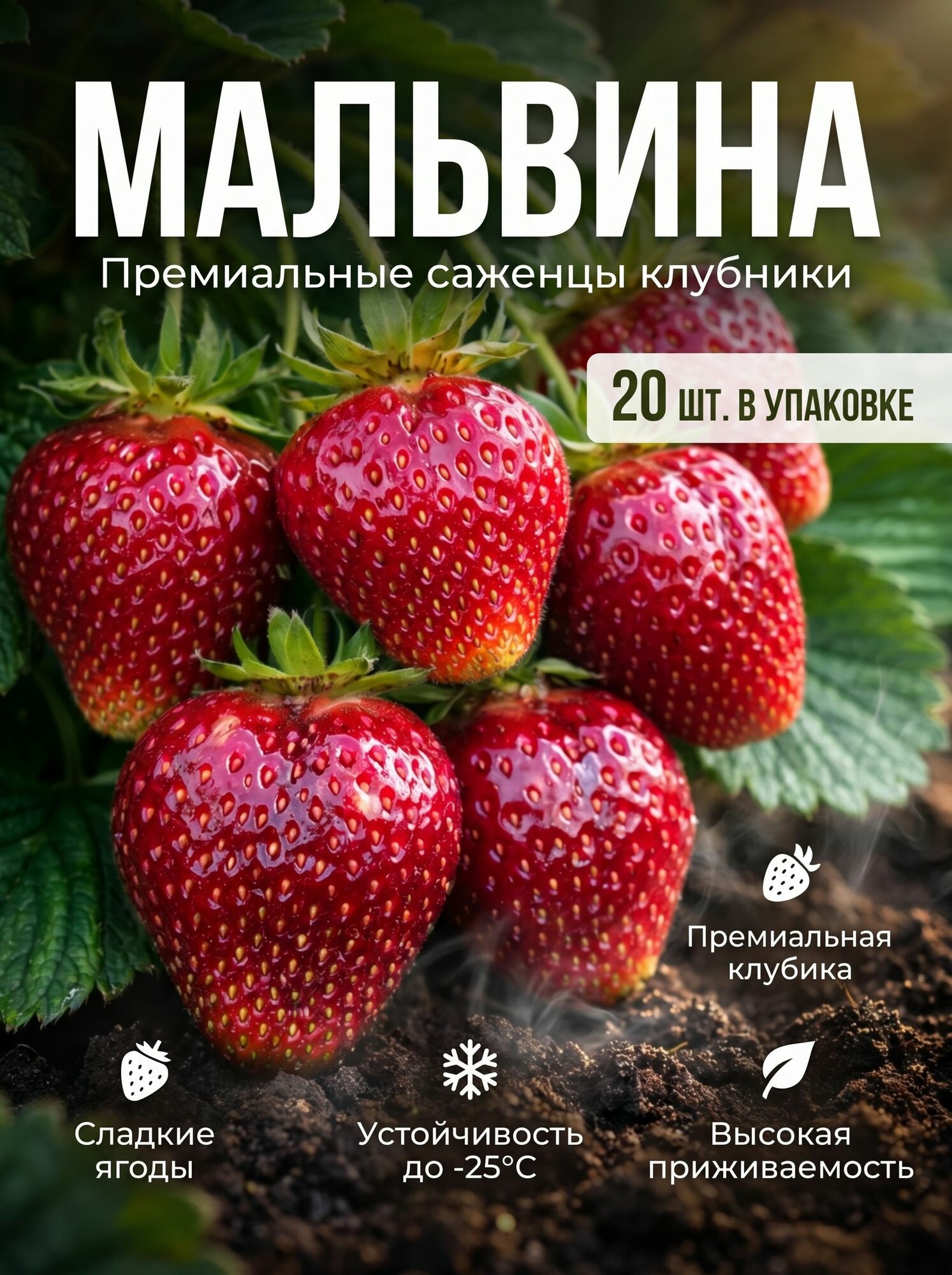 Саженцы Клубника Мальвина 20-Корней