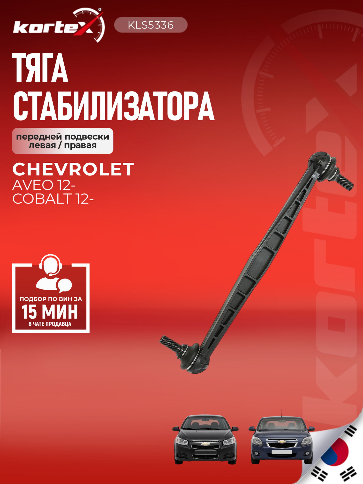 Стойка (тяга) стабилизатора передней подвески левая правая пластик Шевроле Авео, Кобальт SS1585, SJ1142, PS4313