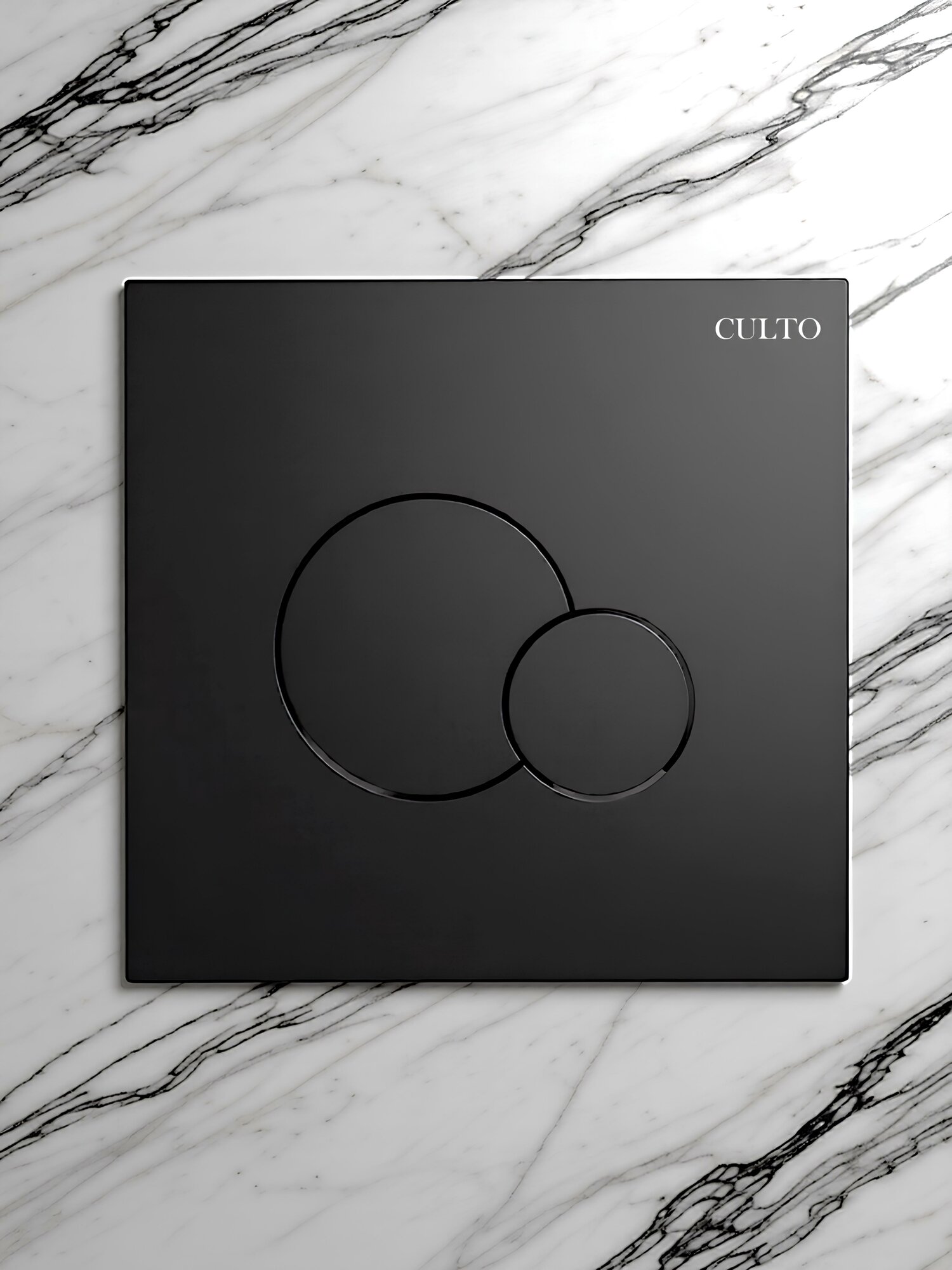 Клавиша смыва CULTO, для инсталляции, черная матовая круглая, 18,2 см x 20 см