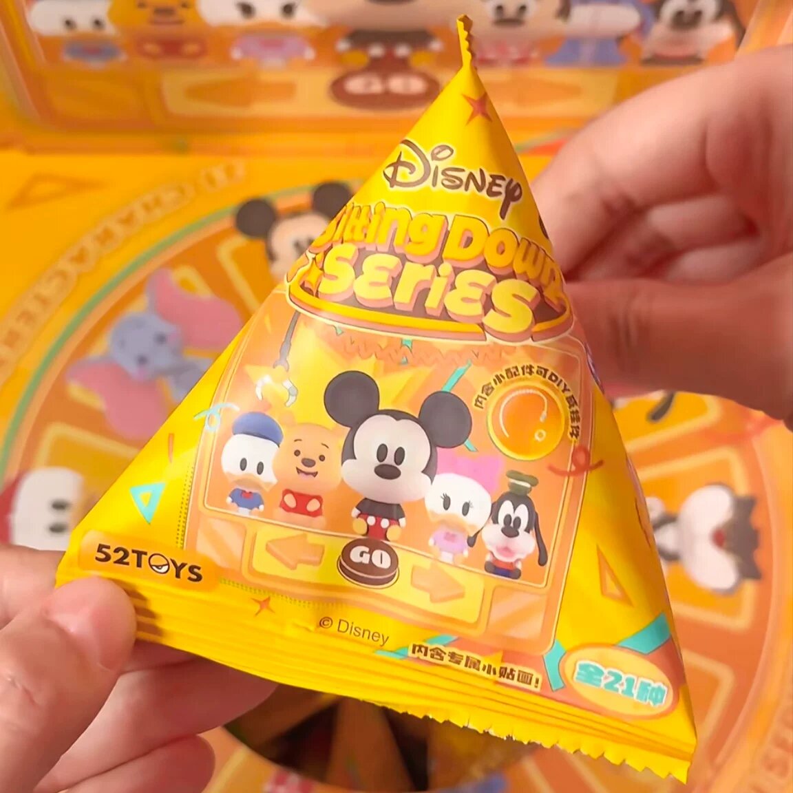 Оригинальные коллекционные фигурки 52TOYS Disney Mini Sit Together Series в слепых пакетах/коробках, милые статуэтки,