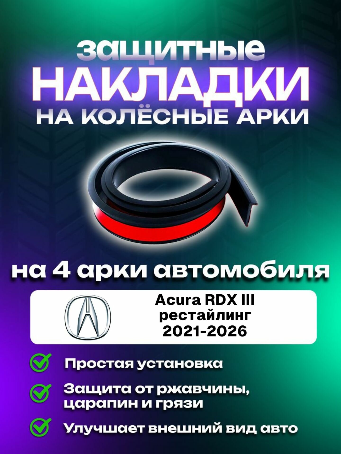 Накладки на арки Acura RDX III рестайлинг(2021-2026)/ Акура рдкс 3 поколение рестайлинг