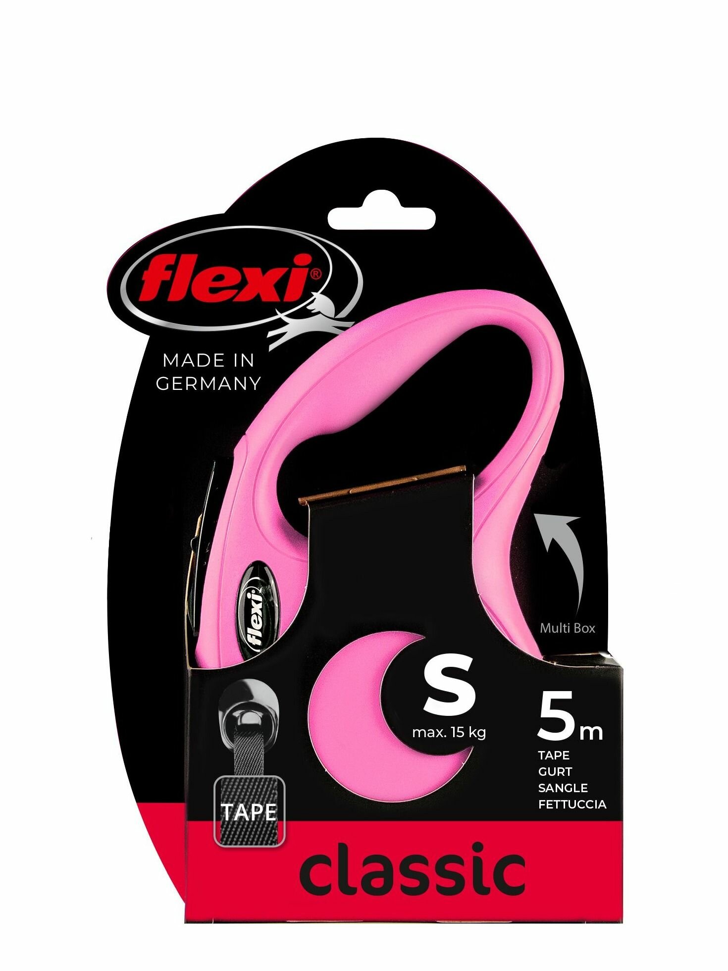 Поводок рулетка для собак Flexi Classic лента S 5м 15кг