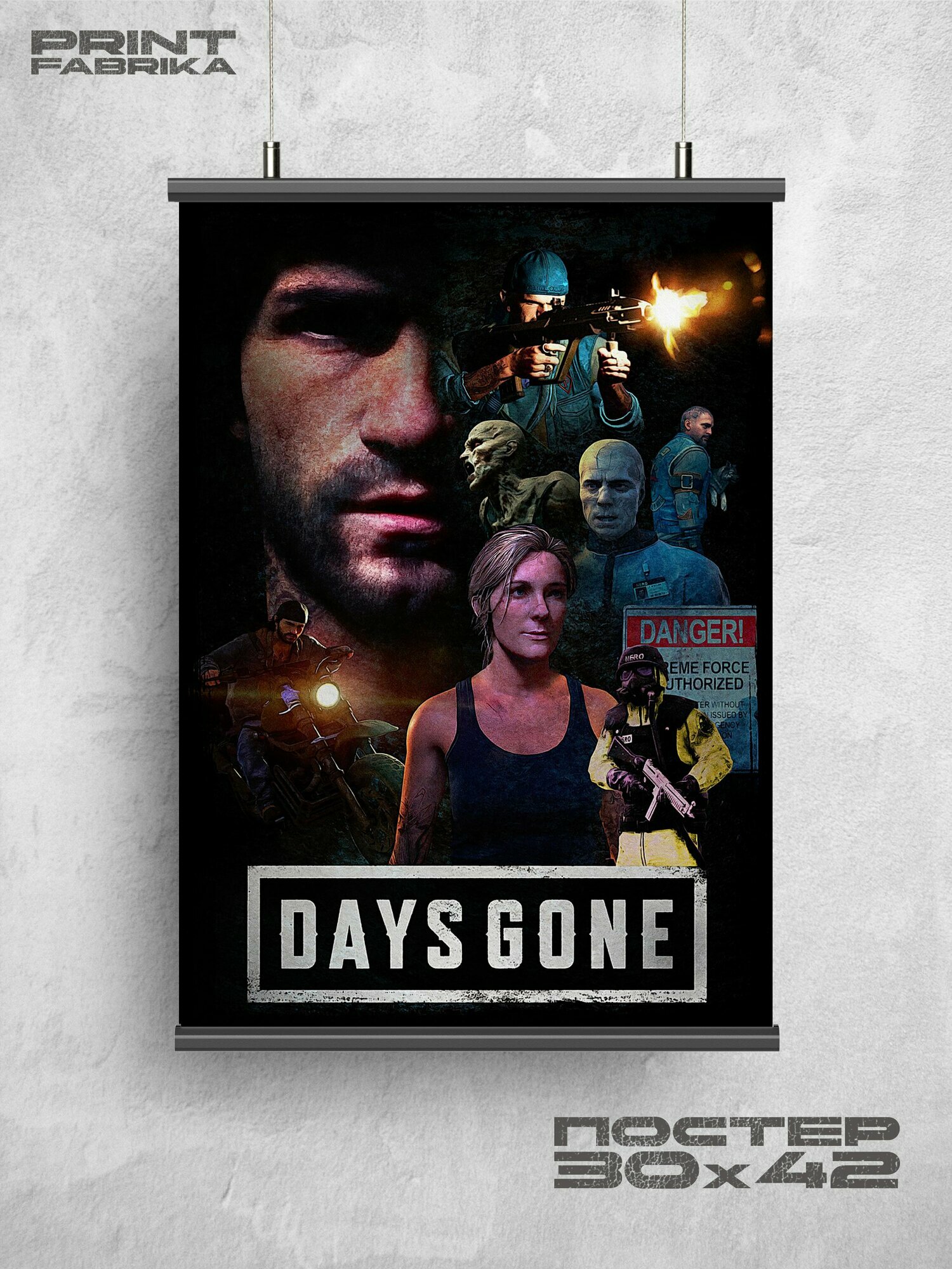 Постер интерьерный "Days Gone / Жизнь После" - 30х42 см - А3