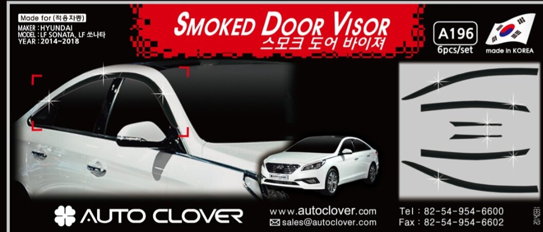 Hyindai Sonata 2014 г дефлекторы боковых окон 6шт Auto Clover
