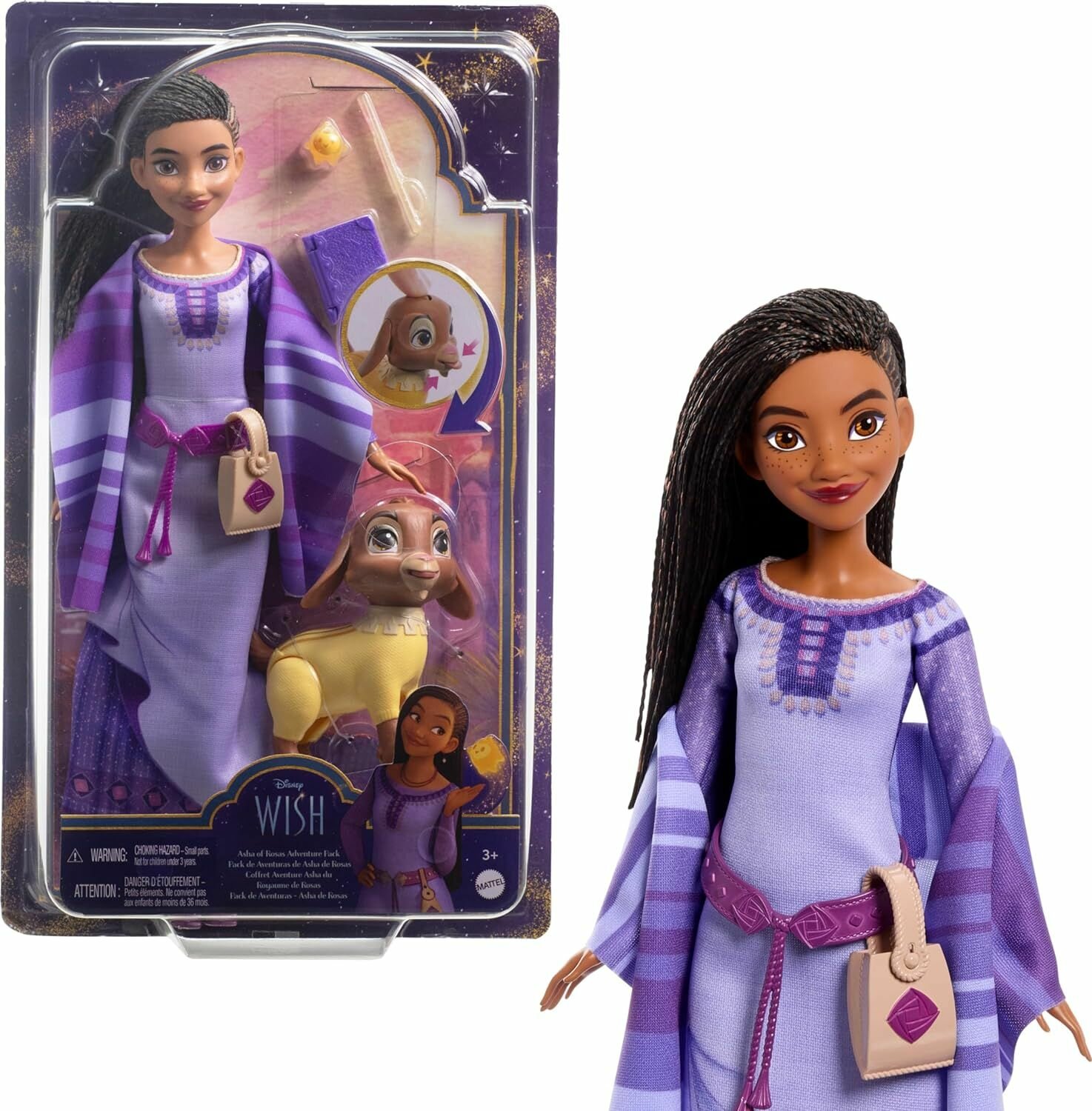 Кукла Disney Wish Asha - Rosas Adventure / Дисней Аша из Росаса с питомцами - Заветное желание. Товар уцененный