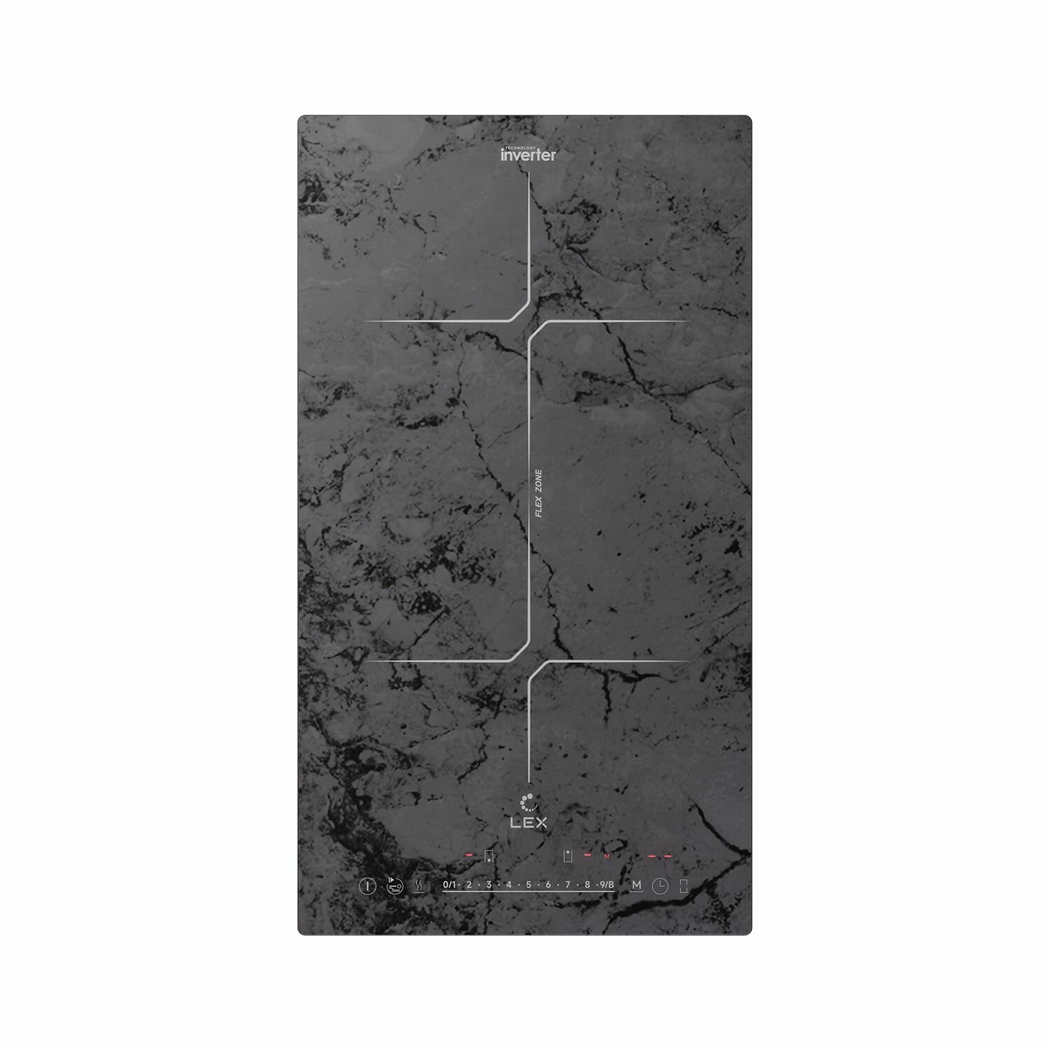Индукционная варочная панель с инвертором LEX EVI 321 F I DS, 30см, 2 конфорки, сенсорное управление с блокировкой, таймер, Индикатор остаточного тепла, , отключение при выкипании, функция Boost
