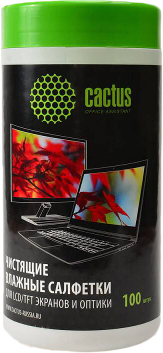 Чистящие салфетки Cactus CS-T1001 белый