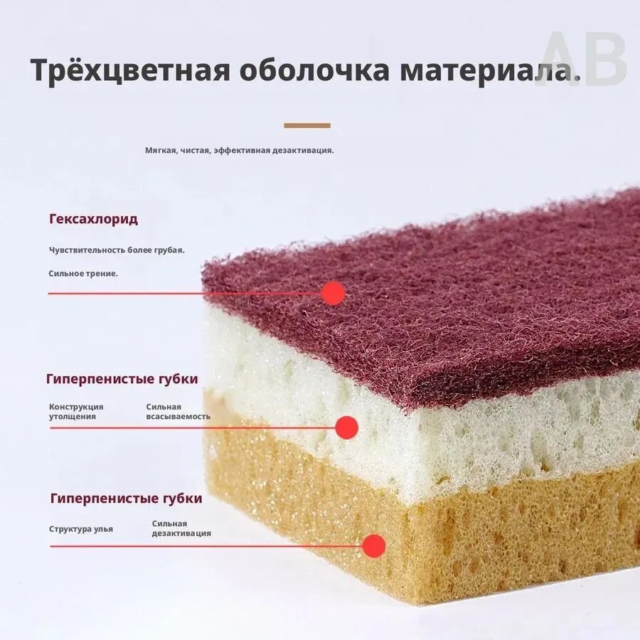 Губка, 5 шт. — фото 1