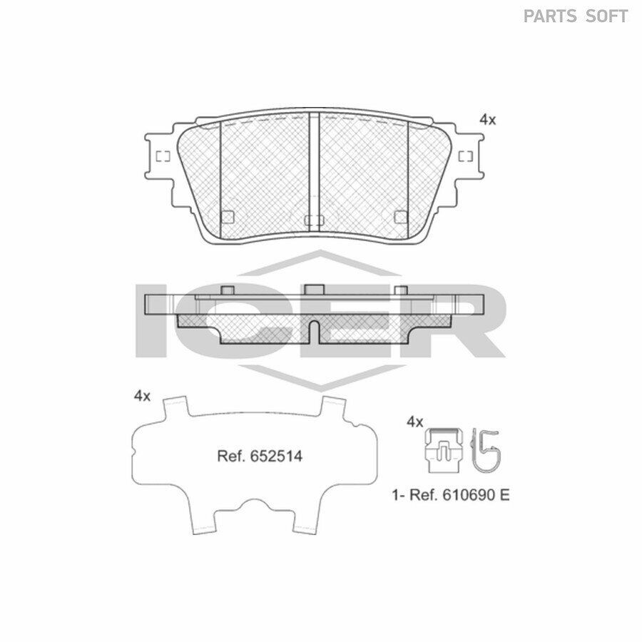 ICER 182488 Колодки торм. диск. задние Nisan ARIYA (FE0) SUV 07.2020-